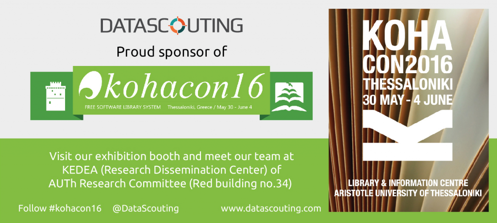 Proud sponsor of KohaCon 2016 in Thessaloniki in May ...